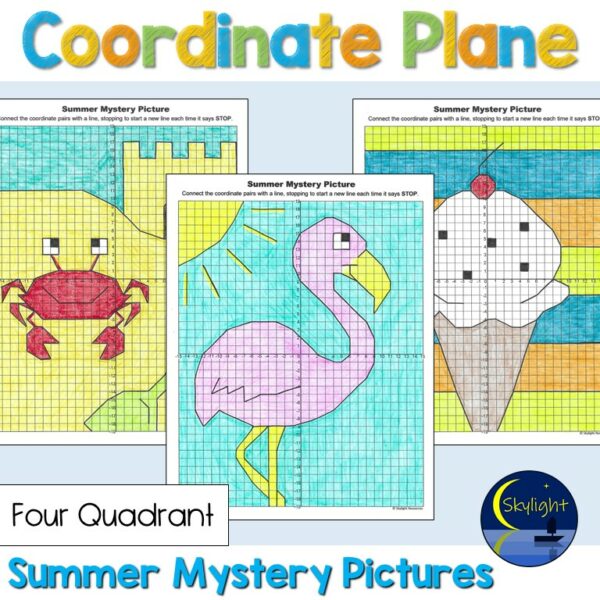 Summer Coordinate Plane Graphing Pictures in Four Quadrants | Made By ...