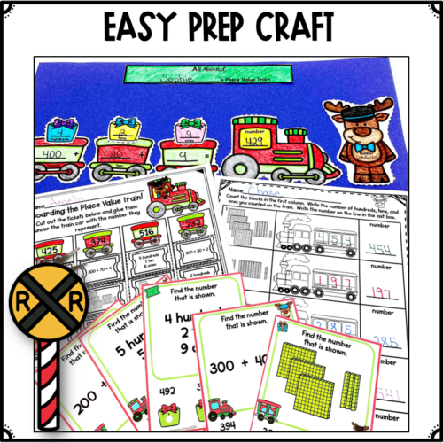 Christmas Math - Place Value Craft - Worksheets - Hundreds Tens and ...