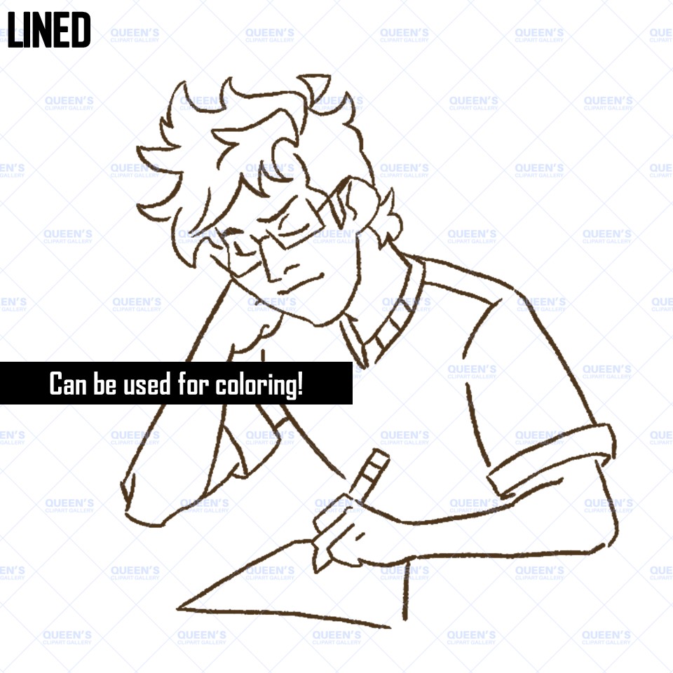 Teen Writing Clipart / Cartoon Sketch / Illustration / Writing Clipart ...