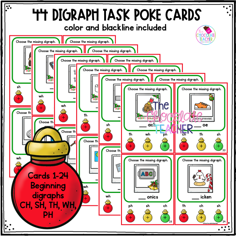 Digraphs - Christmas Activities - SH CH TH WH PH | Made By Teachers
