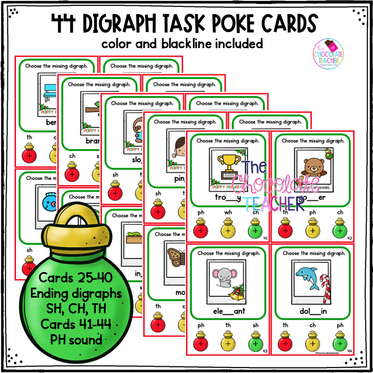 Digraphs - Christmas Activities - SH CH TH WH PH | Made By Teachers
