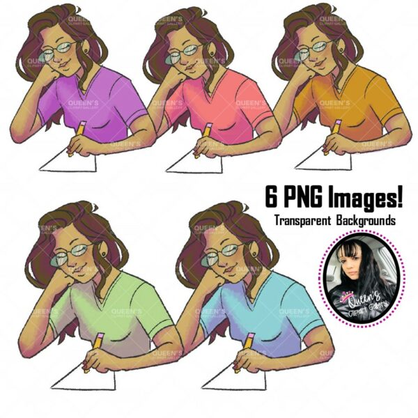 Teen Writing Clipart / Cartoon Sketch / Illustration / Writing Clipart ...