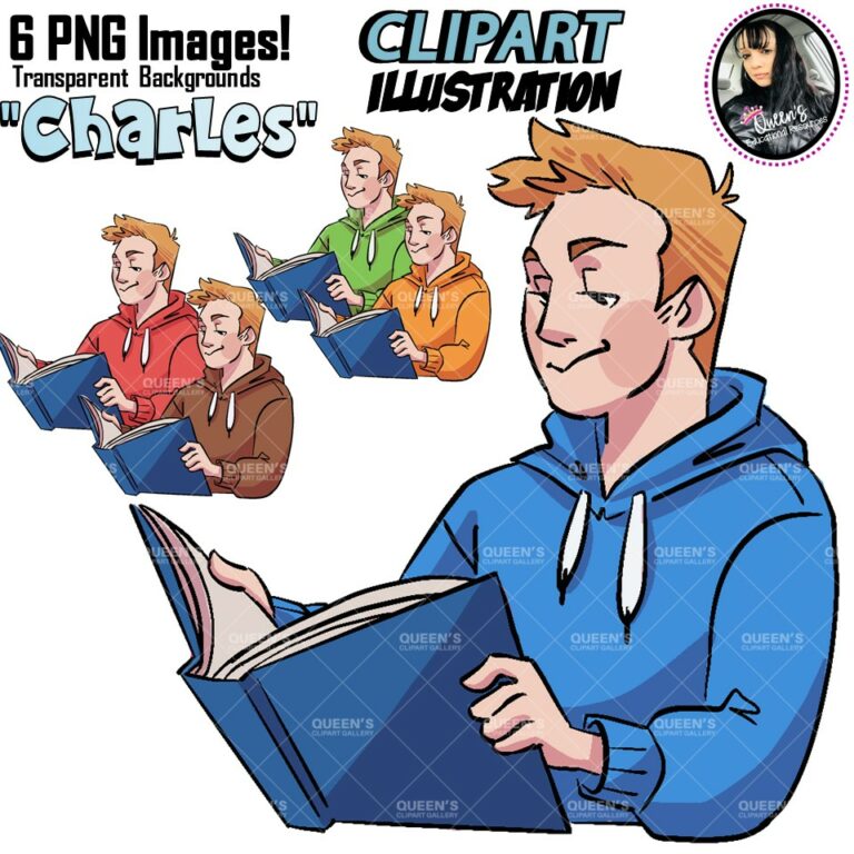 Teen Reading Clipart / Cartoon Sketch / Illustration / Reading Clipart ...