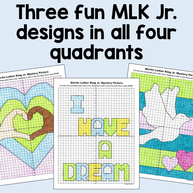 Martin Luther King Jr Coordinate Plane Graphing Pictures Four Quadrant