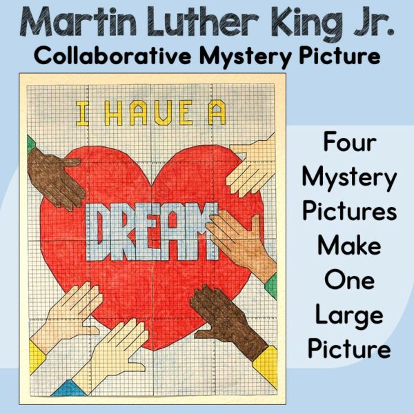 Collaborative Martin Luther King Jr. Coordinate Plane Graphing Picture ...