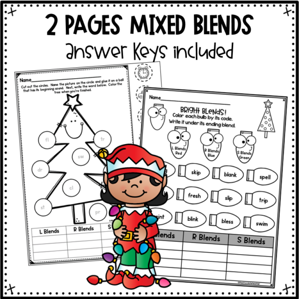 Consonant Blends - Christmas Worksheets - Phonics - FREE - Made By Teachers
