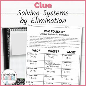 Solving Systems of Equations Using Any Method Clue Mini Mystery ...