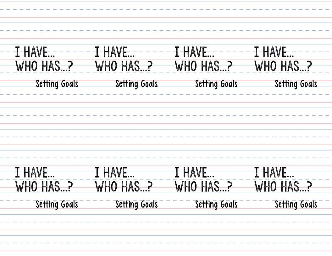Goal Setting I Have, Who Has? Card Game | Made By Teachers