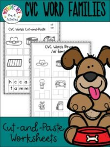 CVC Word Families Cut-and-Paste Worksheets | Made By Teachers