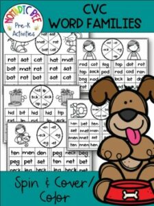 CVC word families Spin & Cover/ Color Center | Made By Teachers
