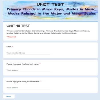 Google Classroom DIGITAL Music Theory Lesson 78 TEST UNIT 18 - Self ...