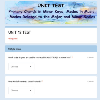 Google Classroom DIGITAL Music Theory Lesson 78 TEST UNIT 18 - Self ...