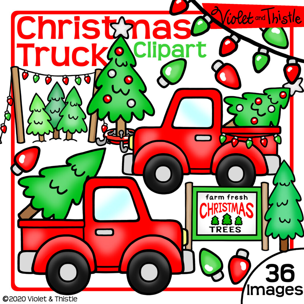 Christmas Truck Clipart Fall Truck Clipart Bundle Vintage Christmas ...