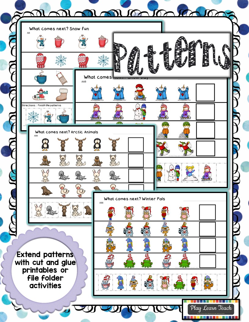 Winter Patterns | File Folder Activities | Worksheets | Made By Teachers
