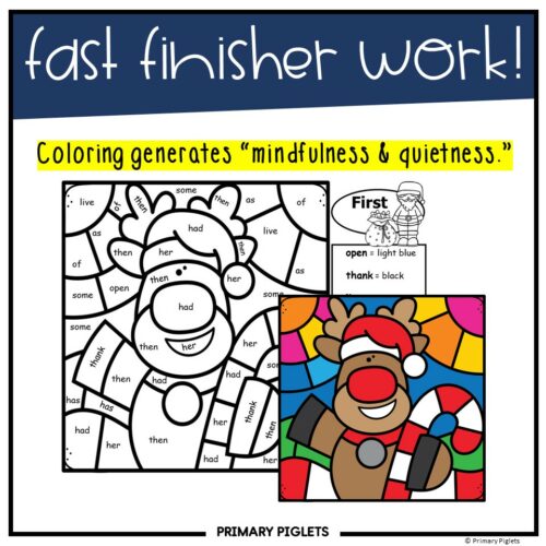 Christmas Color by Sight Words First Grade | Made By Teachers