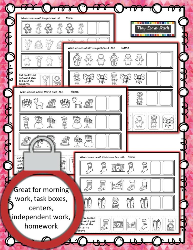Christmas Patterns | File Folder Activities | Worksheets | Made By Teachers