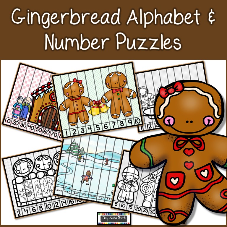 Gingerbread Number and Alphabet Puzzles | Made By Teachers