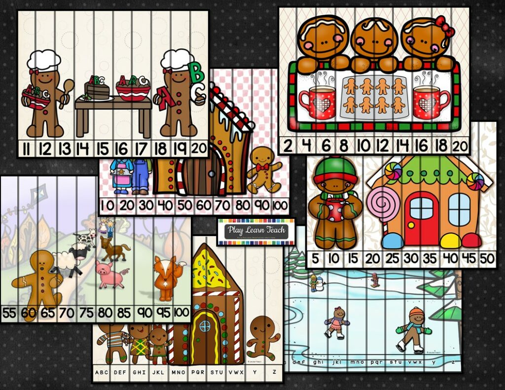 Gingerbread Number and Alphabet Puzzles | Made By Teachers