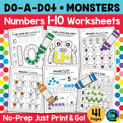 Do-A-Dot Monsters | Numbers 1-10 Worksheets | Made By Teachers