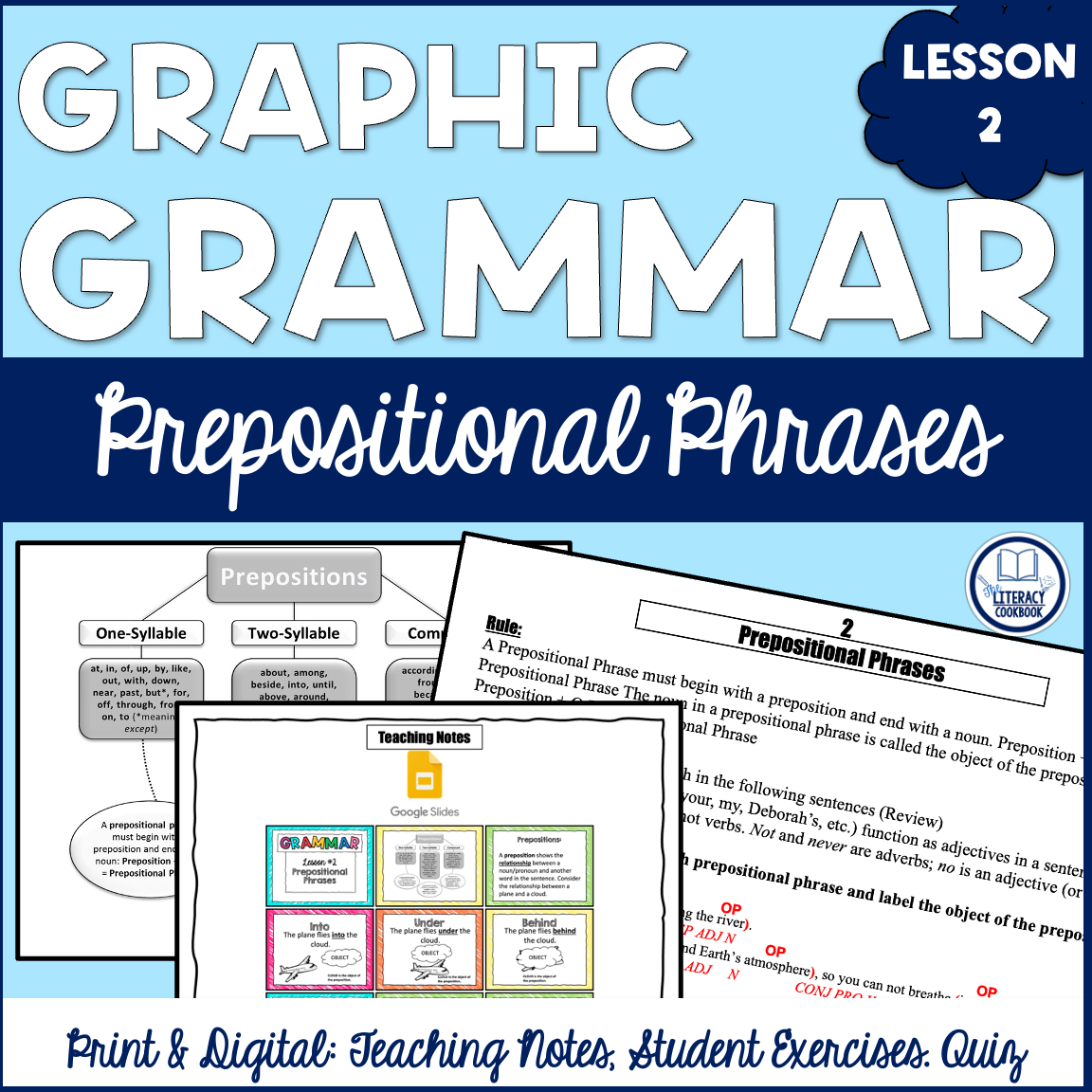 Prepositional Phrases - Graphic Grammar Lesson 2 - Print & Digital ...
