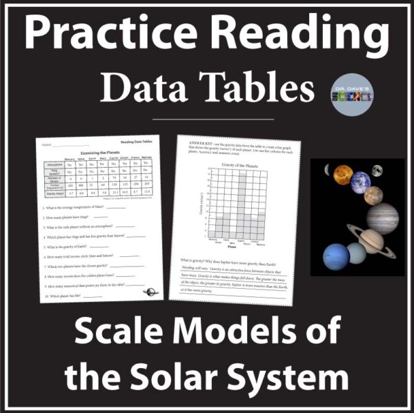 Planets of the Solar System Reading Data Tables and Graphs Scale Models ...