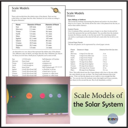 Planets of the Solar System Reading Data Tables and Graphs Scale Models ...