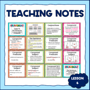 Compound Subjects & Predicates - Graphic Grammar Lesson 6 - Print ...