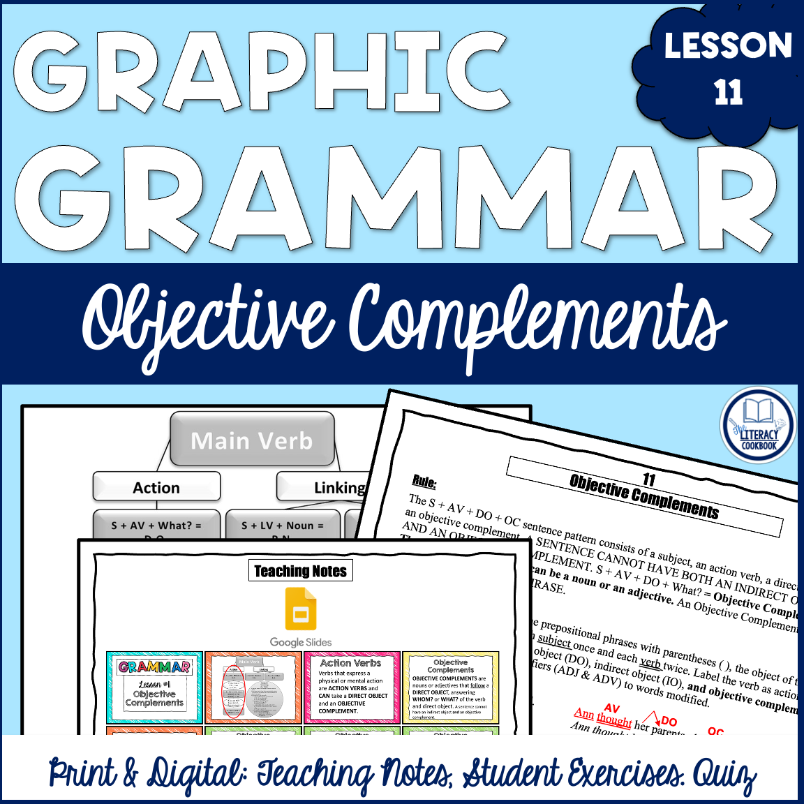 Objective Complements - Graphic Grammar Lesson 11 - Print & Digital ...