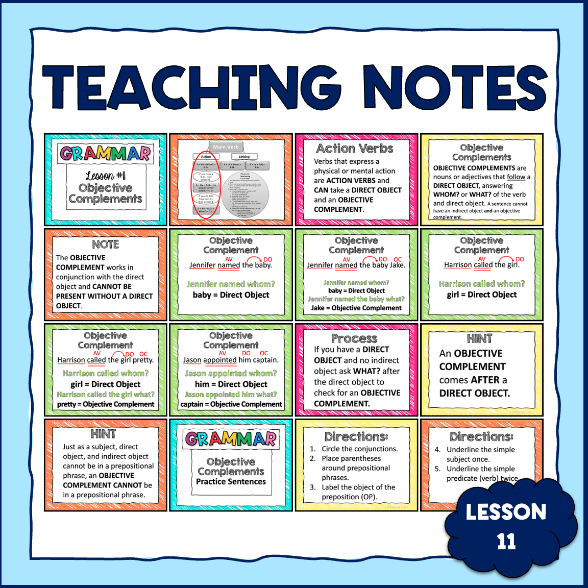 Objective Complements - Graphic Grammar Lesson 11 - Print & Digital ...