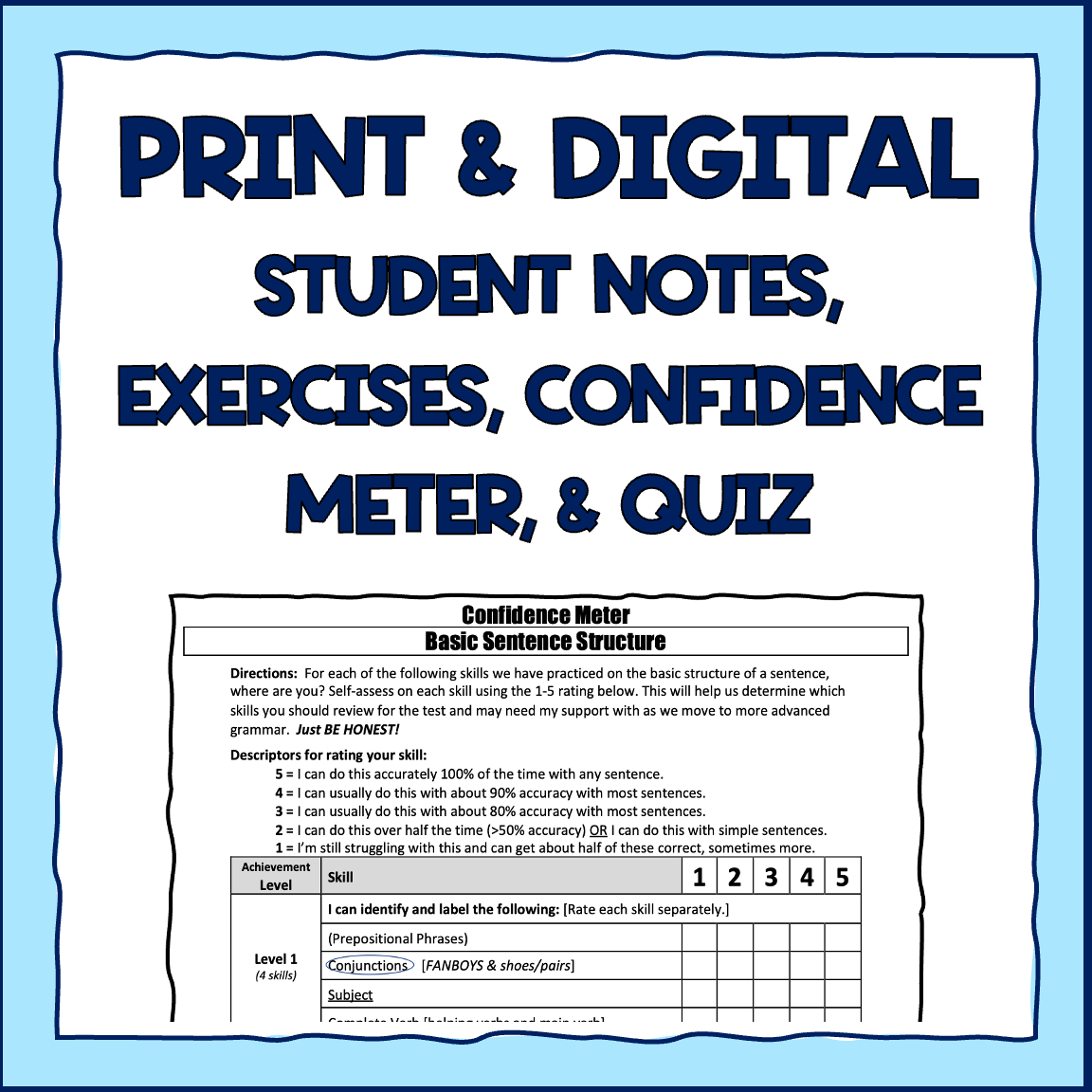 Predicate Complement Review - Graphic Grammar Lesson 15 - Print ...