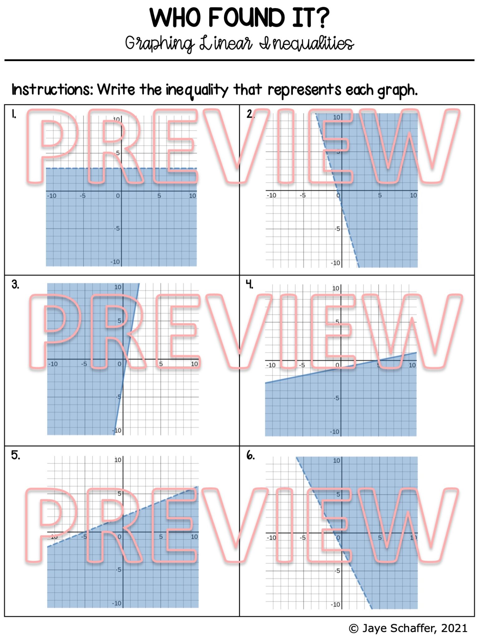 Graphing Linear Inequalities Clue Mystery Activity | Made By Teachers