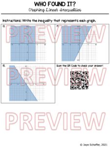 Graphing Linear Inequalities Clue Mystery Activity | Made By Teachers