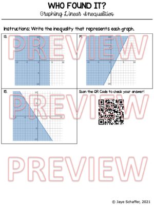 Graphing Linear Inequalities Clue Mystery Activity | Made By Teachers