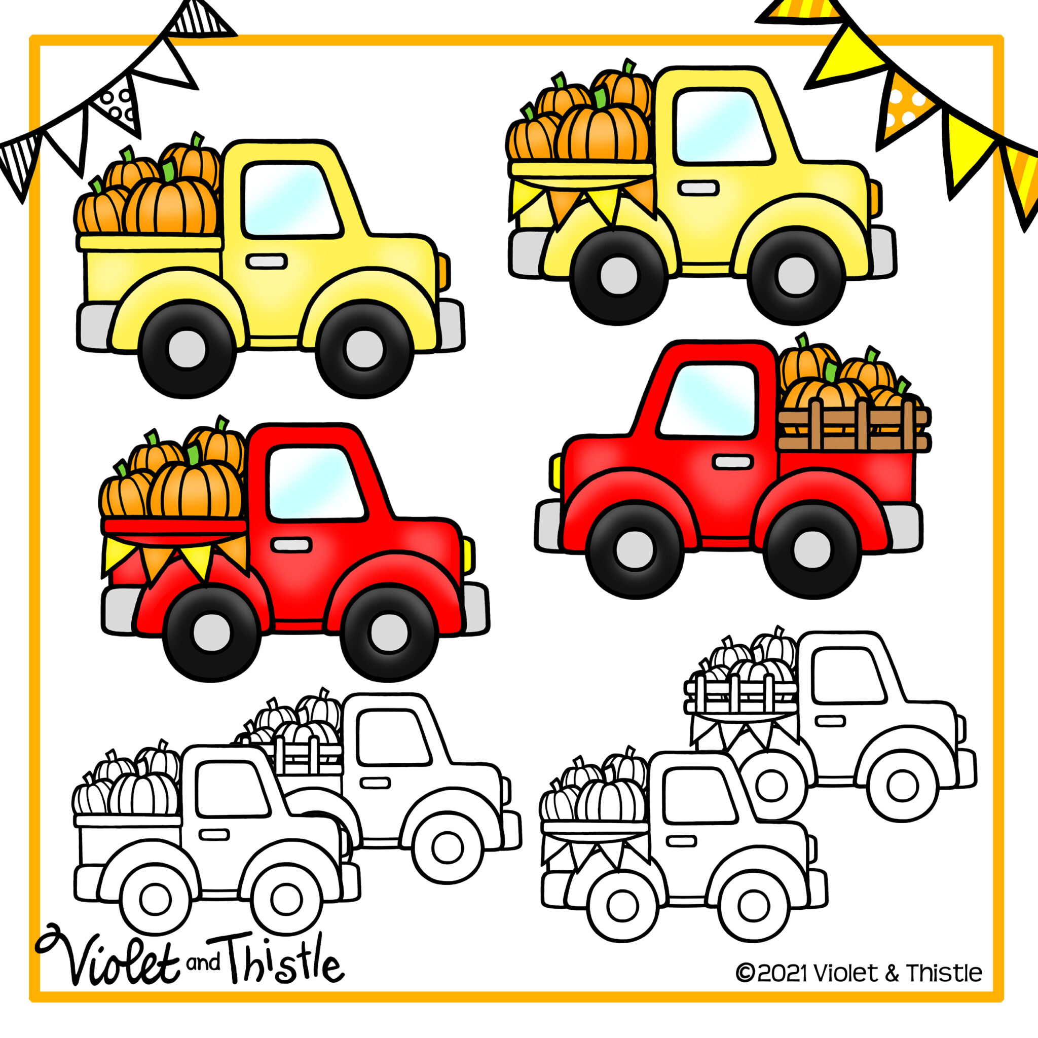 Fall Truck Clipart Pumpkin Patch Farm Vintage | Made By Teachers