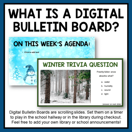 Winter Digital Bulletin Board - Snow and Ice - School Announcements ...