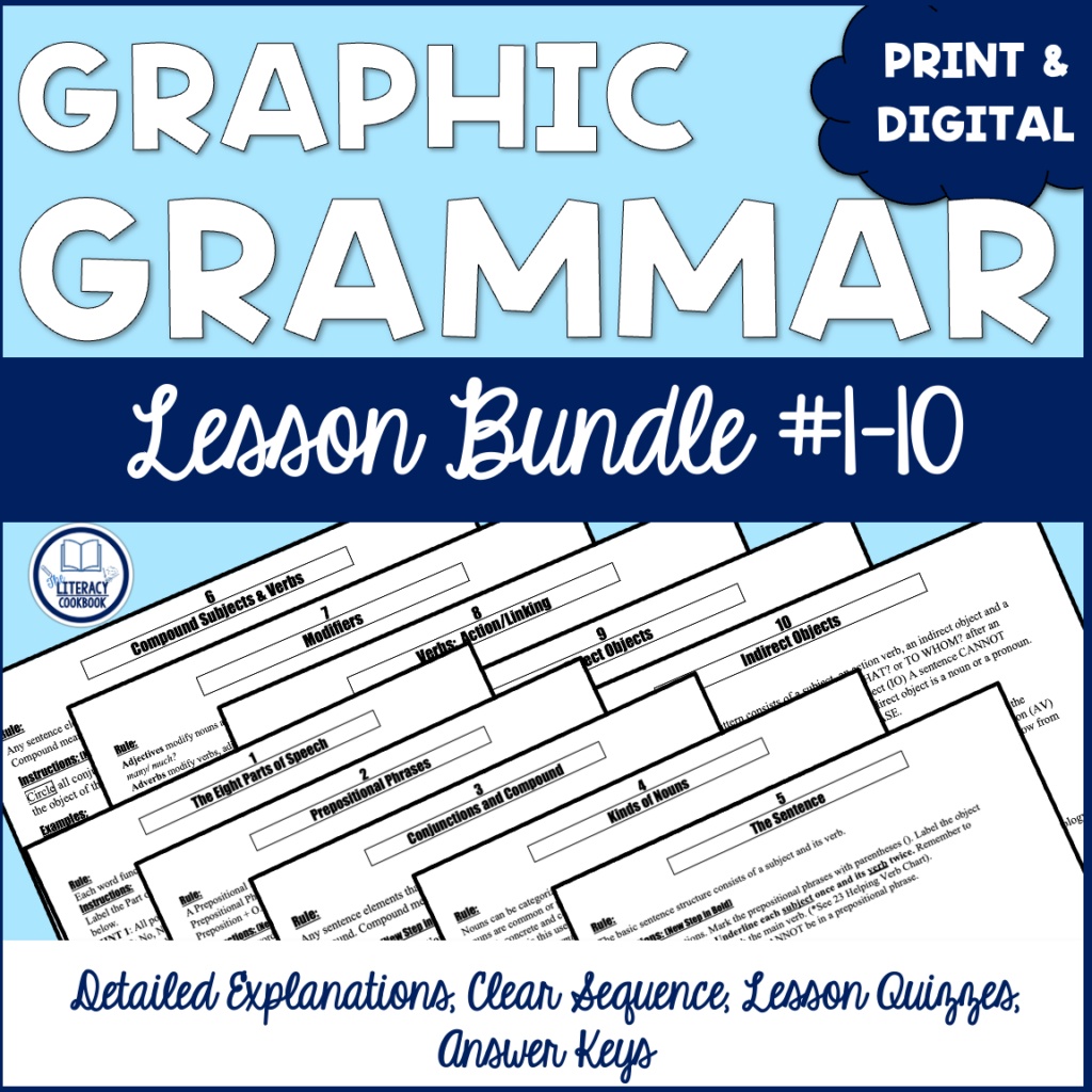 Subject, Predicate, Compound, Modifiers, DO, IO - Graphic Grammar Print ...