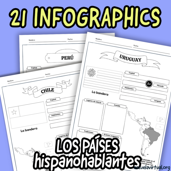 Los países hispanohablantes | Spanish Speaking Countries Infographic ...