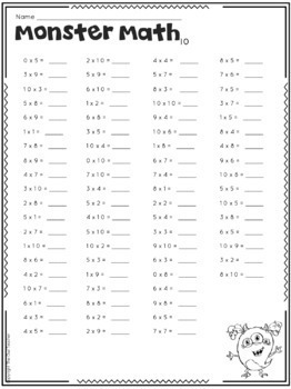 Multiplication Facts Fluency Practice and Multiplication Timed Tests ...
