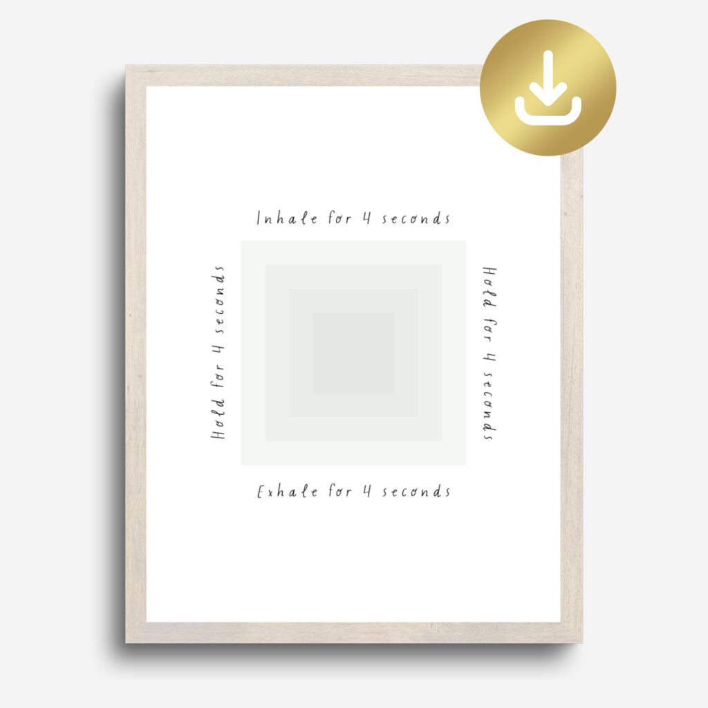 Box breathing wall art pastel blue gradation, simple mindfulness ...