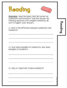 Conductors & Insulators of Electricity Investigation Reading Passages ...