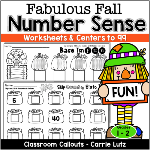 Fall Math Bundle First Grade Place Value and Addition / Subtraction ...