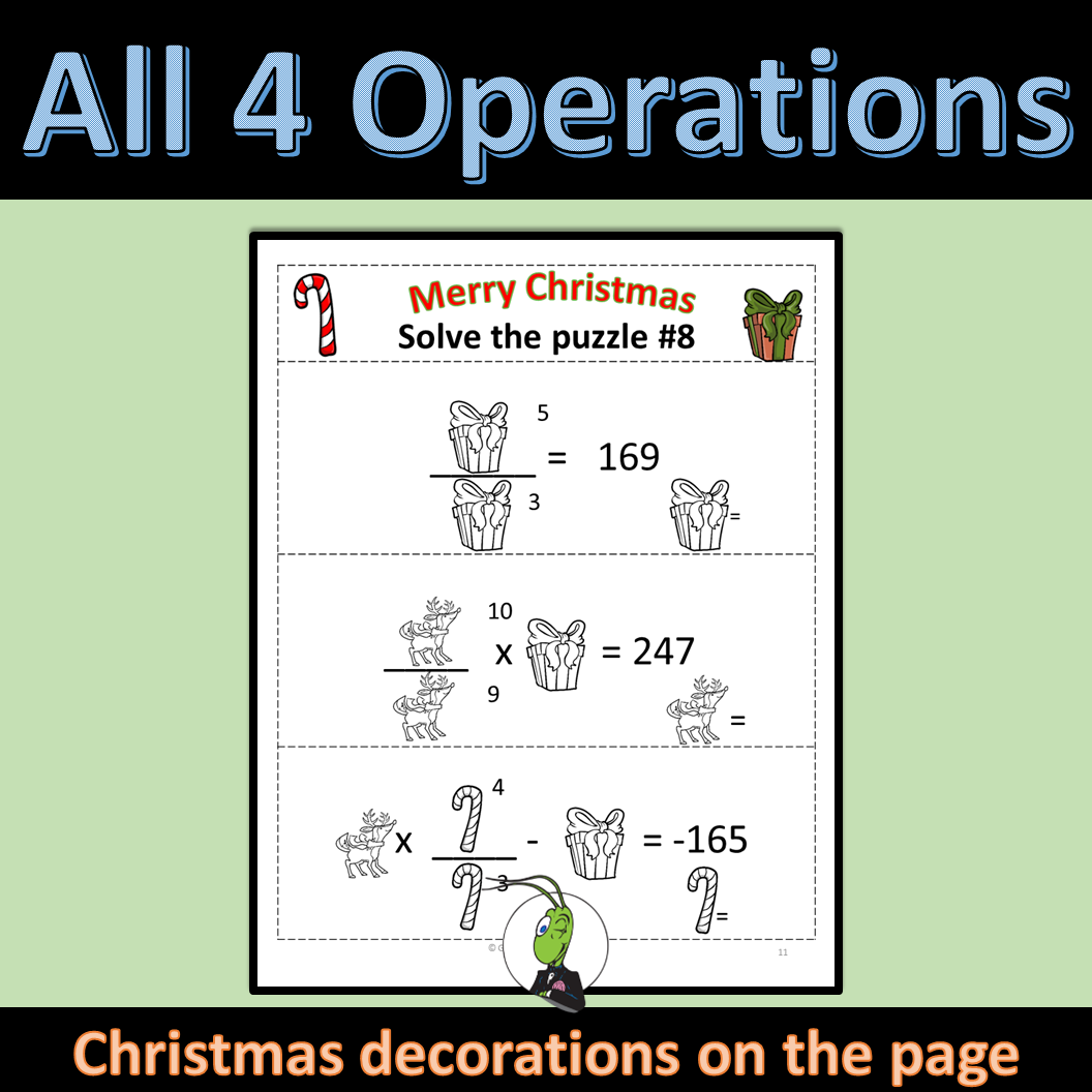 Christmas Seasonal Properties of Exponents | Logic Puzzles | Algebra 1 ...