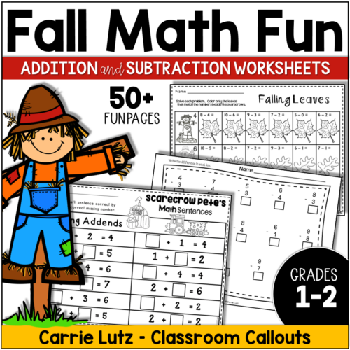 Fall Math Bundle First Grade Place Value and Addition / Subtraction ...