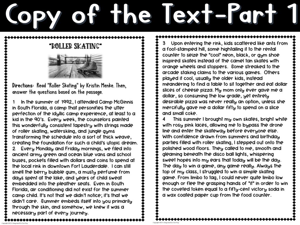 Reading Test Prep PRACTICE TEST Standardized Test Practice Nonfiction ...