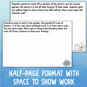 3rd Grade Word Problems Fractions Area Perimeter Rounding Multi-Step ...