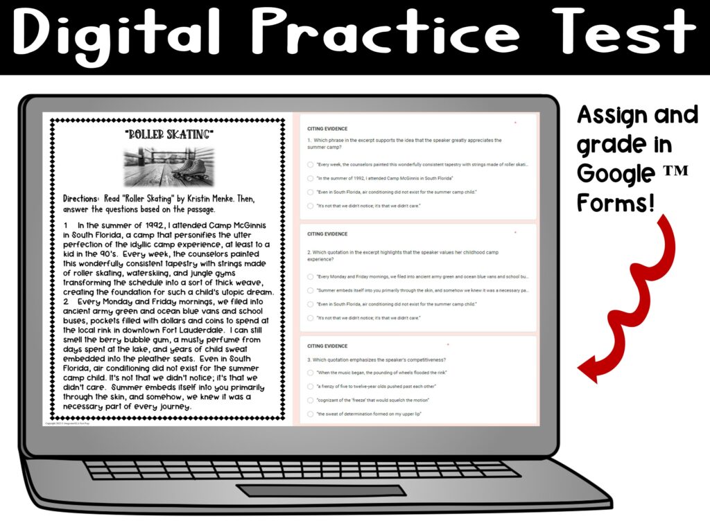 Reading Test Prep PRACTICE TEST Standardized Test Practice Nonfiction ...