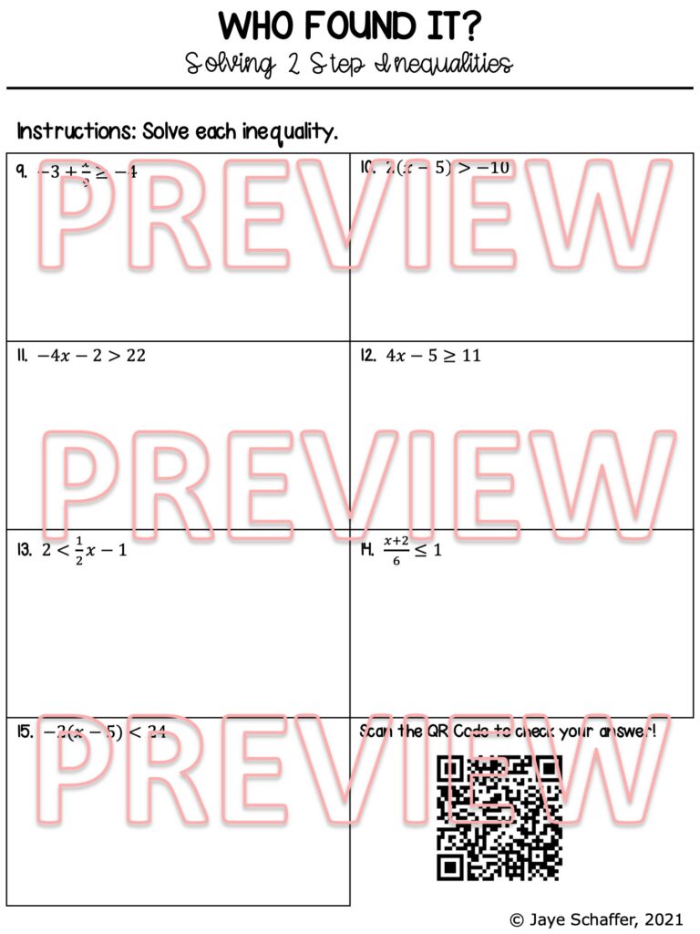 Solving Two Step Inequalities Clue Mystery Activity - Made By Teachers
