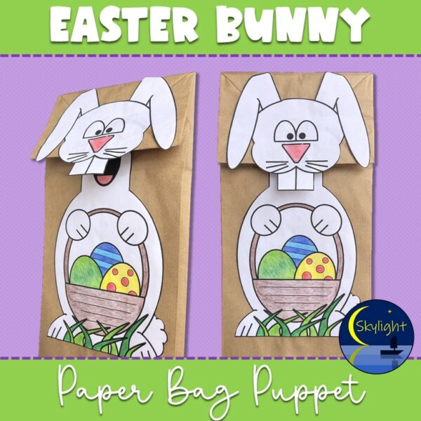 Easter Bunny Paper Bag Puppet Craft Activity | Made By Teachers