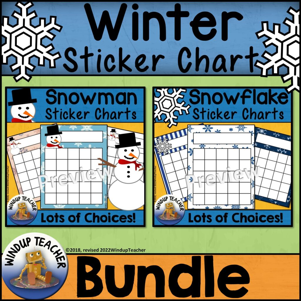 Winter Sticker Charts BUNDLE | Made By Teachers