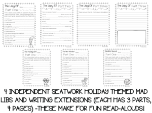 Pre-Winter Break Activities {Mad Libs, Games, Math, Skit Writing ...